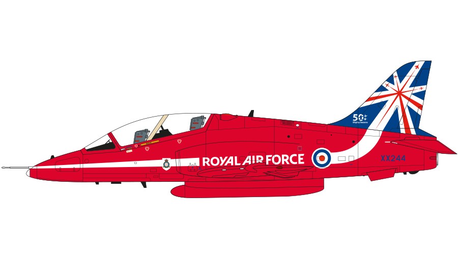 Airfix RAF Red Arrows Hawk 50th Display Season Starter Set 1:72